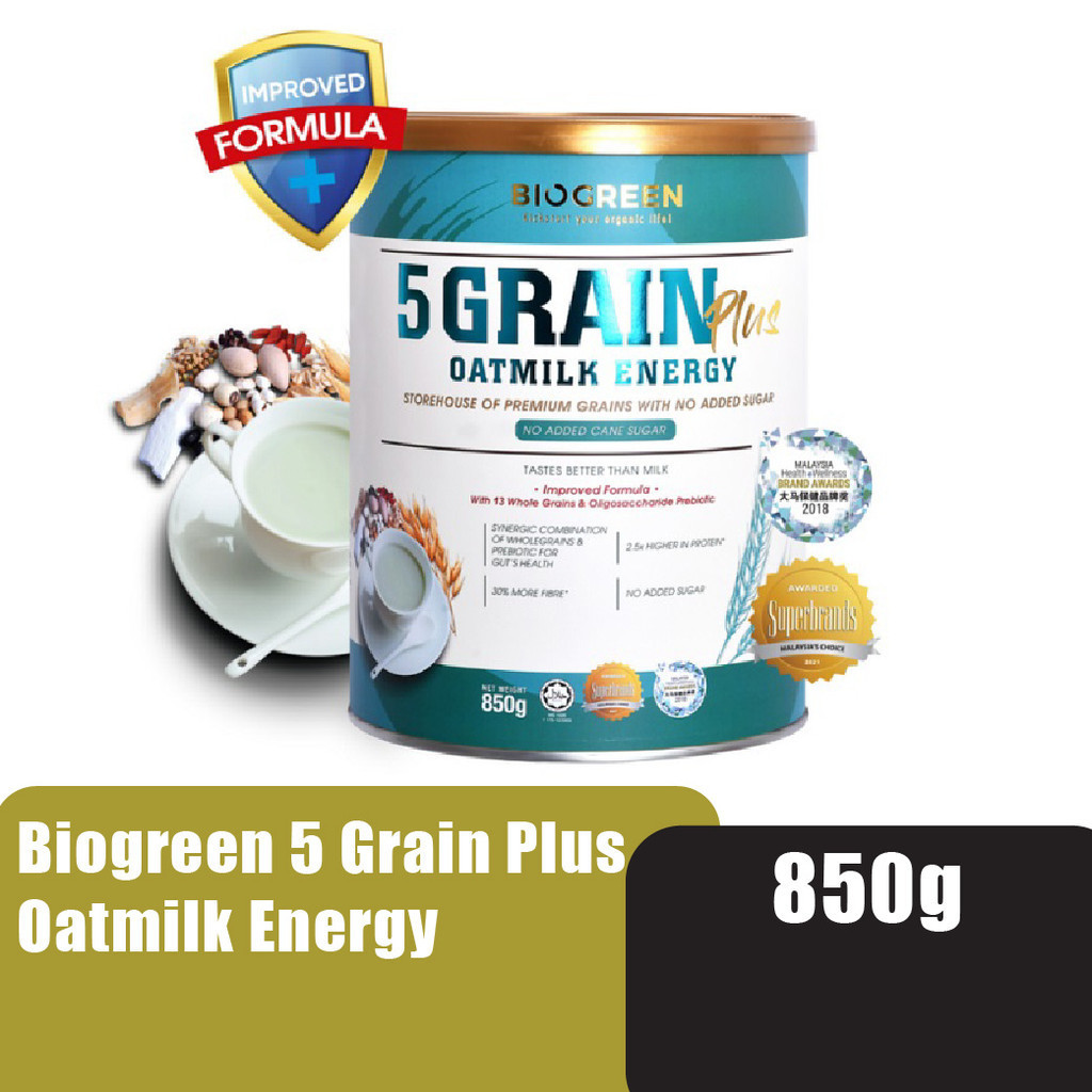 BIOGREEN 5 Grain Plus Oatmilk Energy 850g Halal Oat Milk with ...