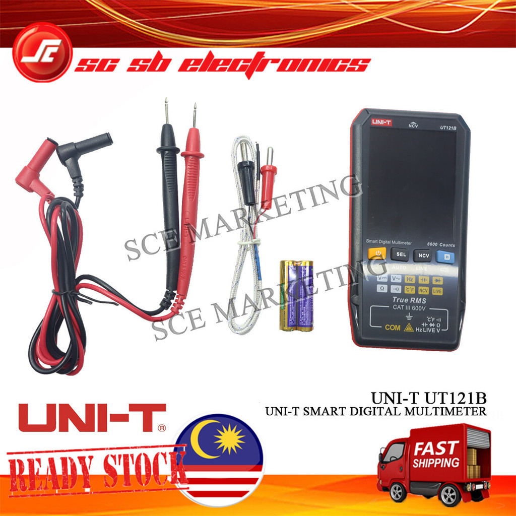 UNI-T UT121B TRUE RMS SMART DIGITAL MULTIMETER 600V AC DC VOLTAGE ...