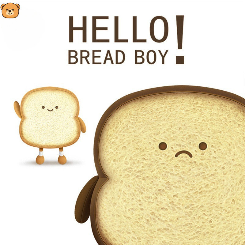 Toast Sliced Bread Pillow Creative Soft Plush Pillow Facial Expression ...
