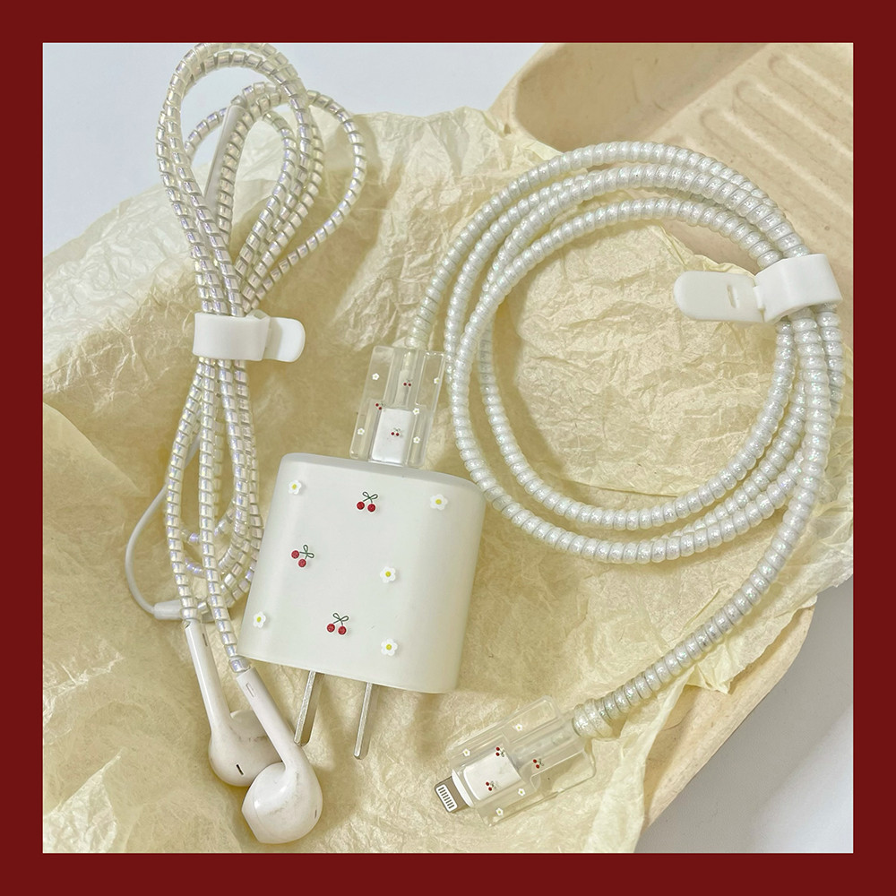 INS Cherry Flower Charger Protector Cable Organiser Compatible for ...