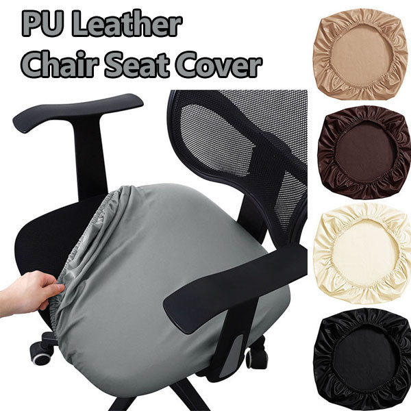 PU Leather Chair Seat Cover Elastic Computer Chair Seat Cover ...