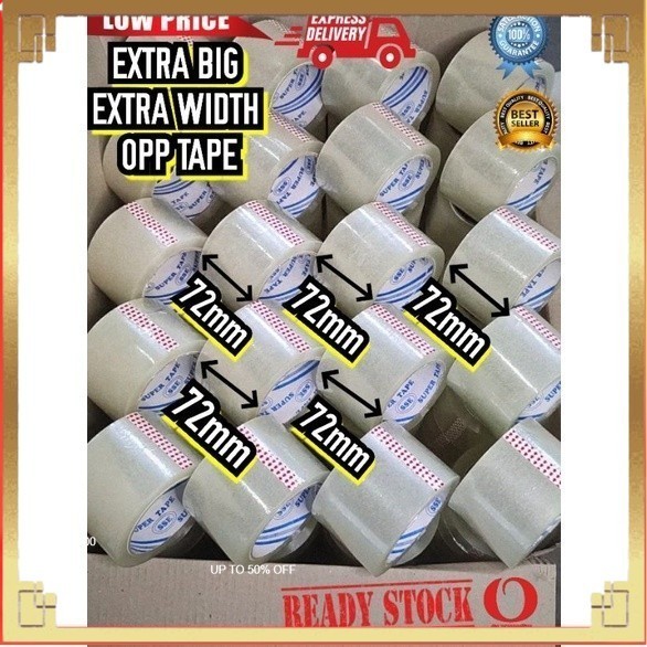 OPP TAPE Wide 72MM 60MM x 110 Yards Clear brown high strength packaging ...