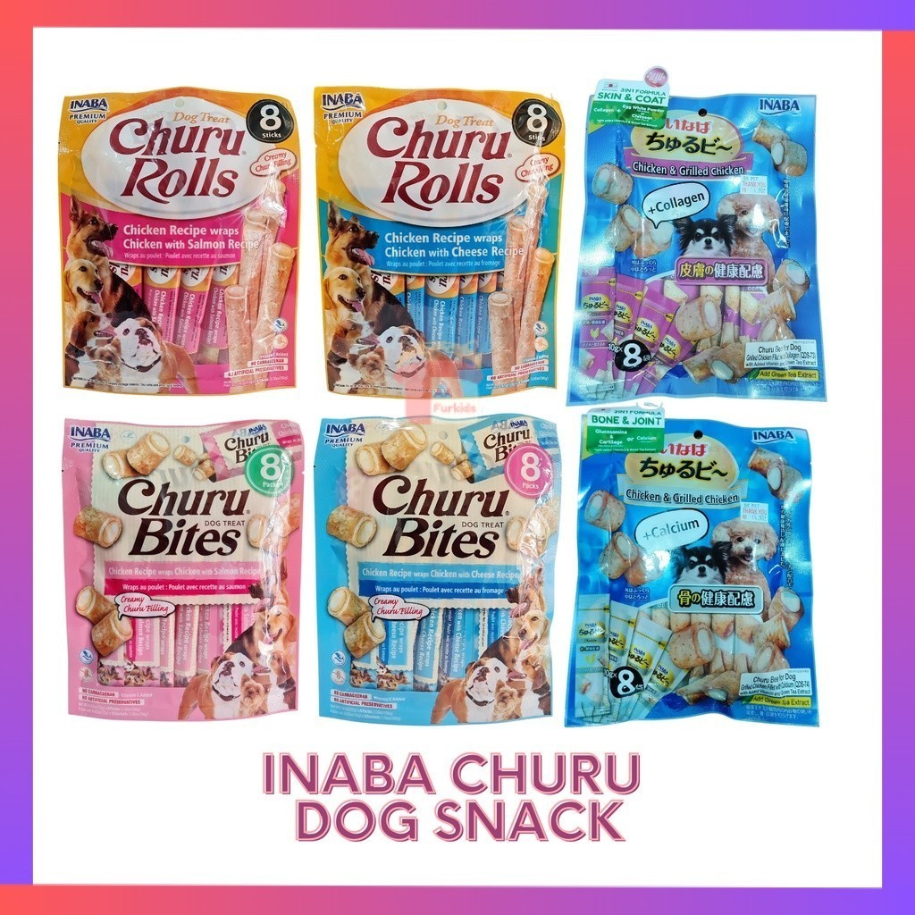 Inaba Churu Bites/Churu Rolls Dog Snacks 96g / Inaba Churu Bee Dog ...