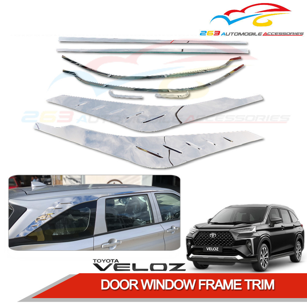 TOYOTA VELOZ 2022-2023 DOOR WINDOW FRAME TRIM 'STAINLESS STEEL' (CHROME ...