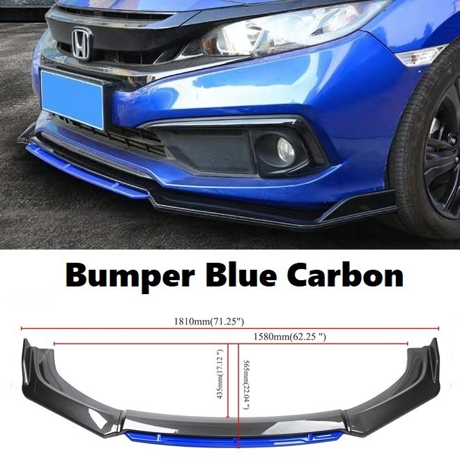 Happy Universal Front Sharp Bumper Lip Body Kit Spoiler Red Black Blue ...