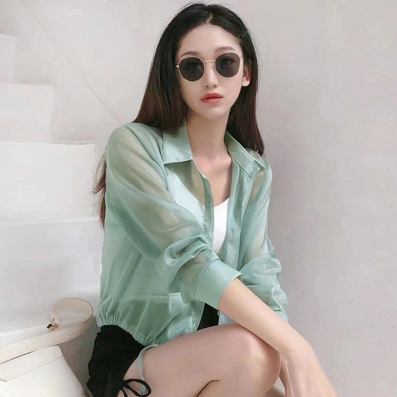 2024 New Style Shirt Women Summer New Style Long Sleeved Short Style