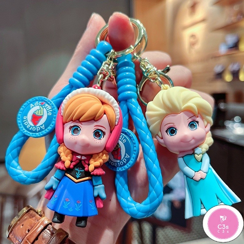 C3S Frozen Elsa Anna Princess Keychain Prince Hans Olaf Cartoon Keyring ...