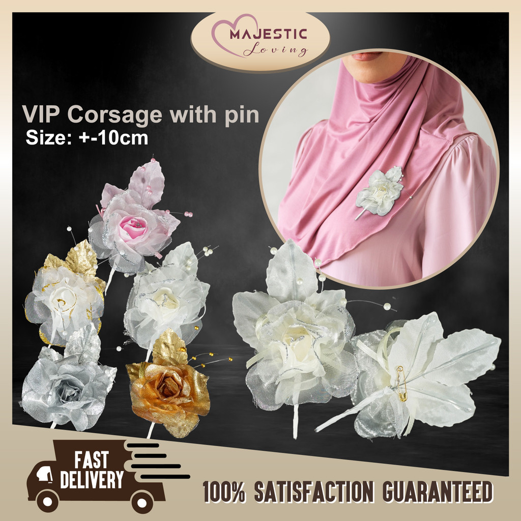 Bunga Penangga Rose Bunga Mawar Hiasan VIP Corsage with Pin Bunga ...
