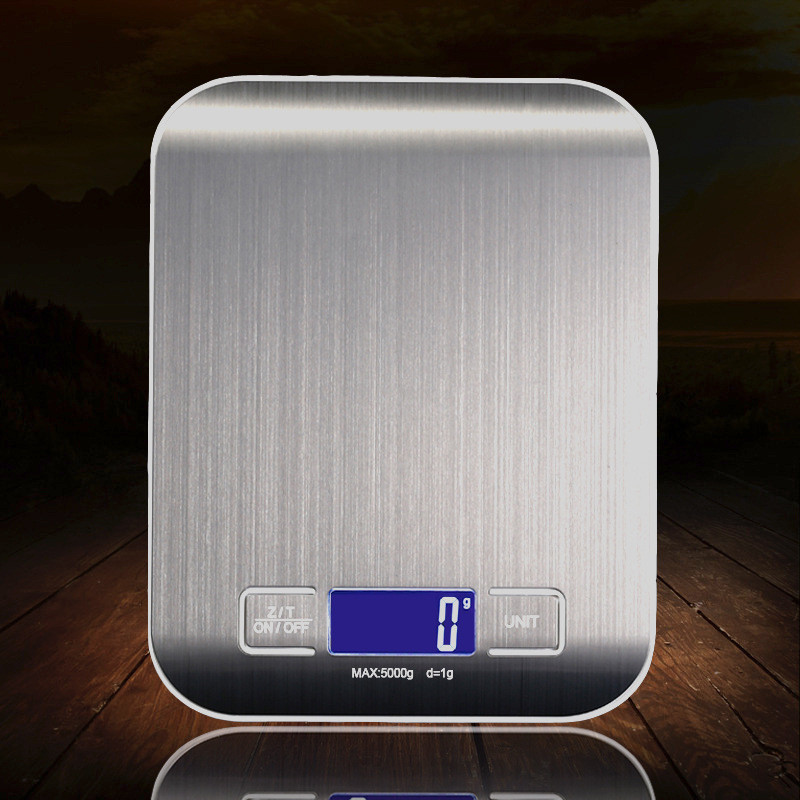 Rechargeable Weighing Stainless Steel Kitchen Scale 5kg Baking Scale Household Electronic Scale ...