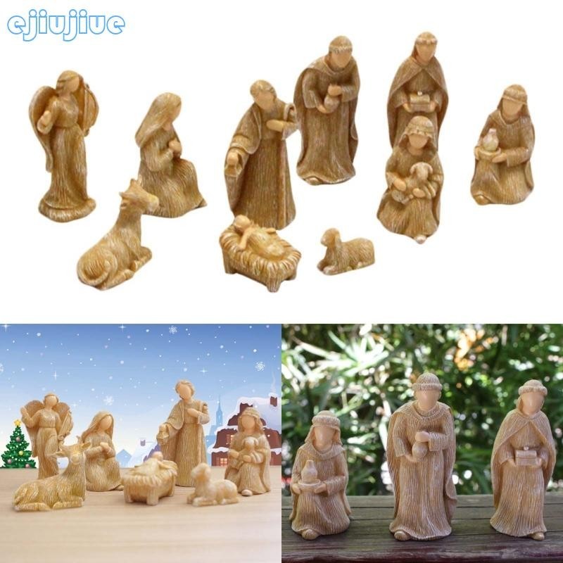 cc 10pc Christmas Nativity Set Miniature Nativity Scene Figurines ...