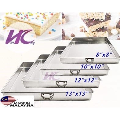 (HC) Aluminium Shallow Square Cake Mould – 8 / 10 / 12 / 13 Inch ...