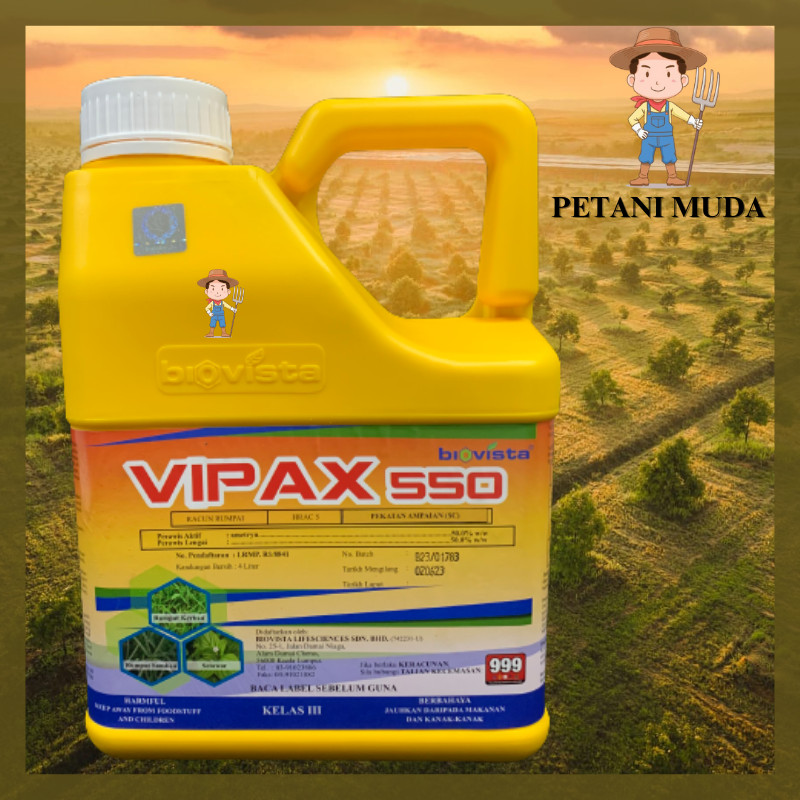 [ORIGINAL] 4L VIPAX 550 BIOVISTA (Ametryn 50%) Racun Susu/Sambau/Kerbau ...