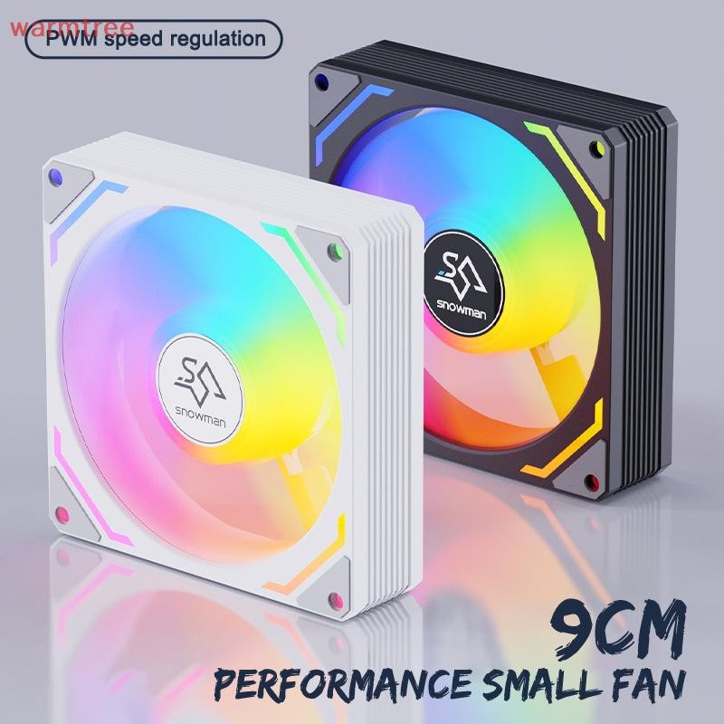 (warmtree) 9cm Computer Case Cooling Fans RGB Mute Colorful Atmosphere ...