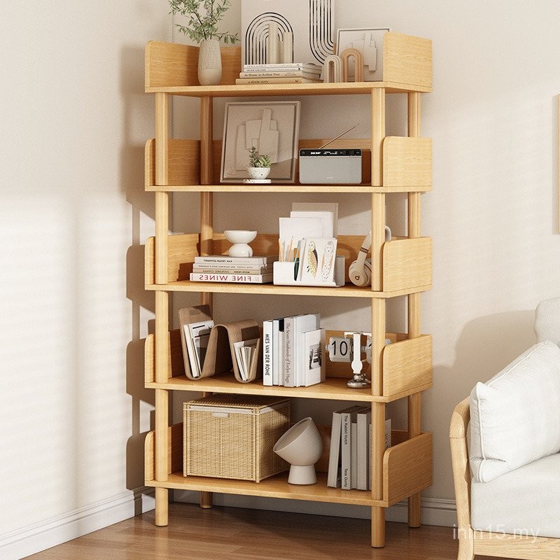 Light Luxury Bookshelf Rack Floor Living Room Display Storage Rack Book ...