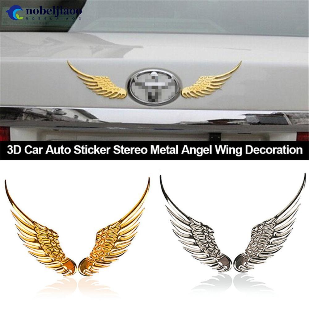 NOBELJIAOO 2Pcs/Set 3D Car Auto Sticker Stereo Metal Angel Wing ...
