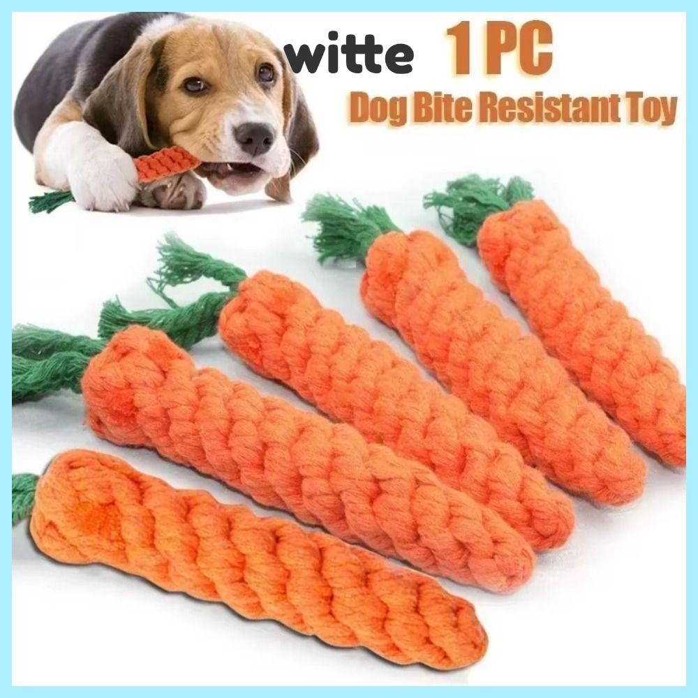 WITTE Carrot Dog Bite Rope, Durable Cartoon Pet Dog Toys, 2025 Handmade ...