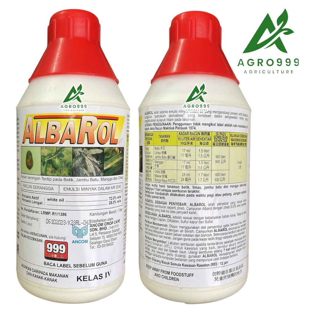 Ancom Albarol® Insecticide 1 Liter / White Oil / Minyak Puith ...