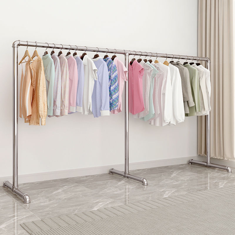 Wardrobe Hanger Rack Clothes Pipe Hanger Extra Thick Single Rod Night ...