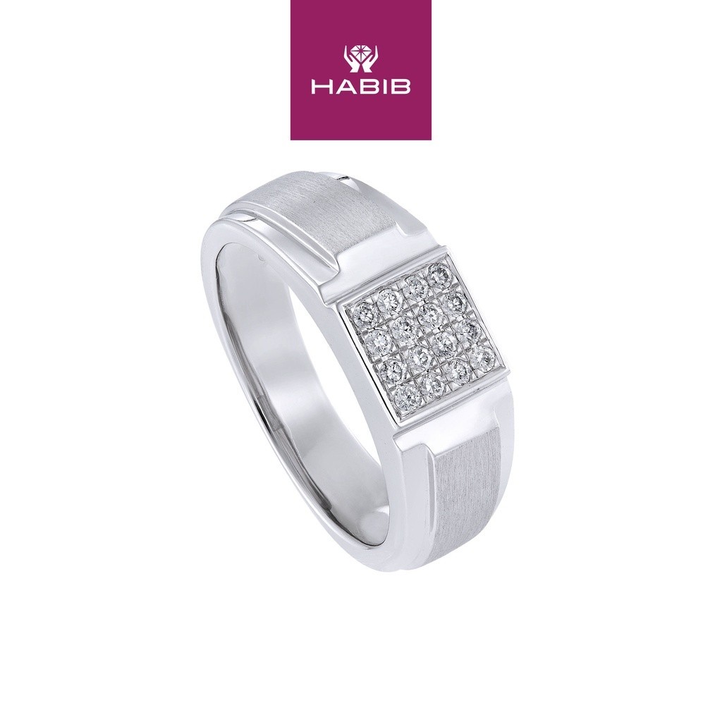 HABIB Bezel Diamond Men's Ring in 925 Silver Palladium 266350423(PLD ...