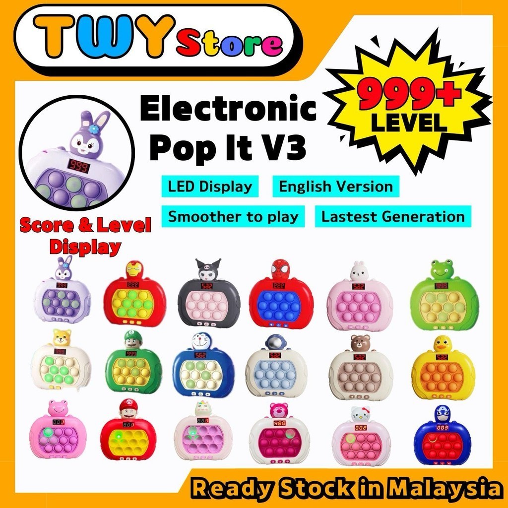 Ready Stock !!! [ Display Screen ] 999 Level Pop It Electronic Quick ...