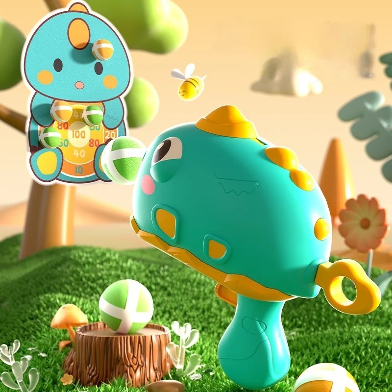 Dinosaur Sticky Ball Catapult Dinosaur Sticky Ball Toy Bow Arrow ...