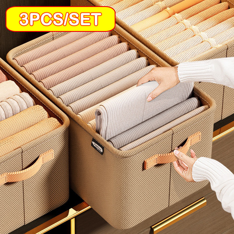 【3pcs/set】Multi-purpose Storage Box, Foldable Cloth Box, Home Storage ...