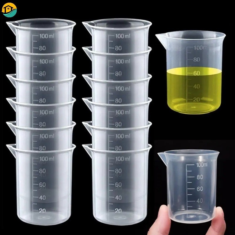 1/3/5Pcs 100ml Measuring Cup Transparent Scale Plastic Measuring Cup ...