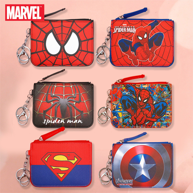 Marvel Spiderman Coin Purse PU Card Case Avenger Captain America ...