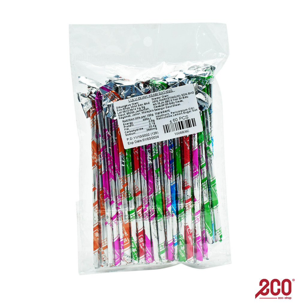 Eco Shop Hawthorne Lime Stick (Lulu Buah Asam Batang) ±55pcs - - AD ...