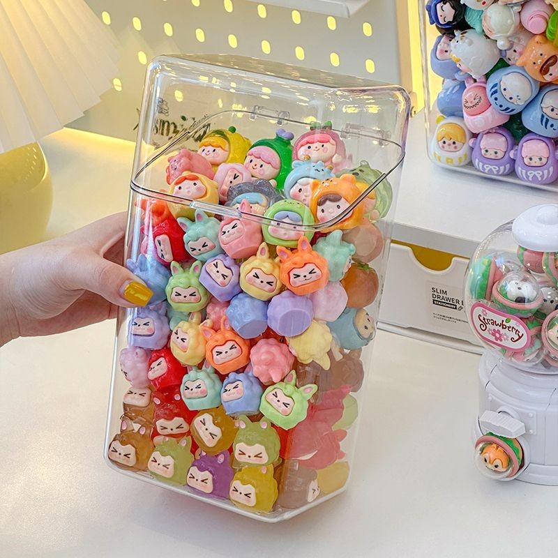 Plastic storage bottle,transparent doll storage box,large capacity pop ...