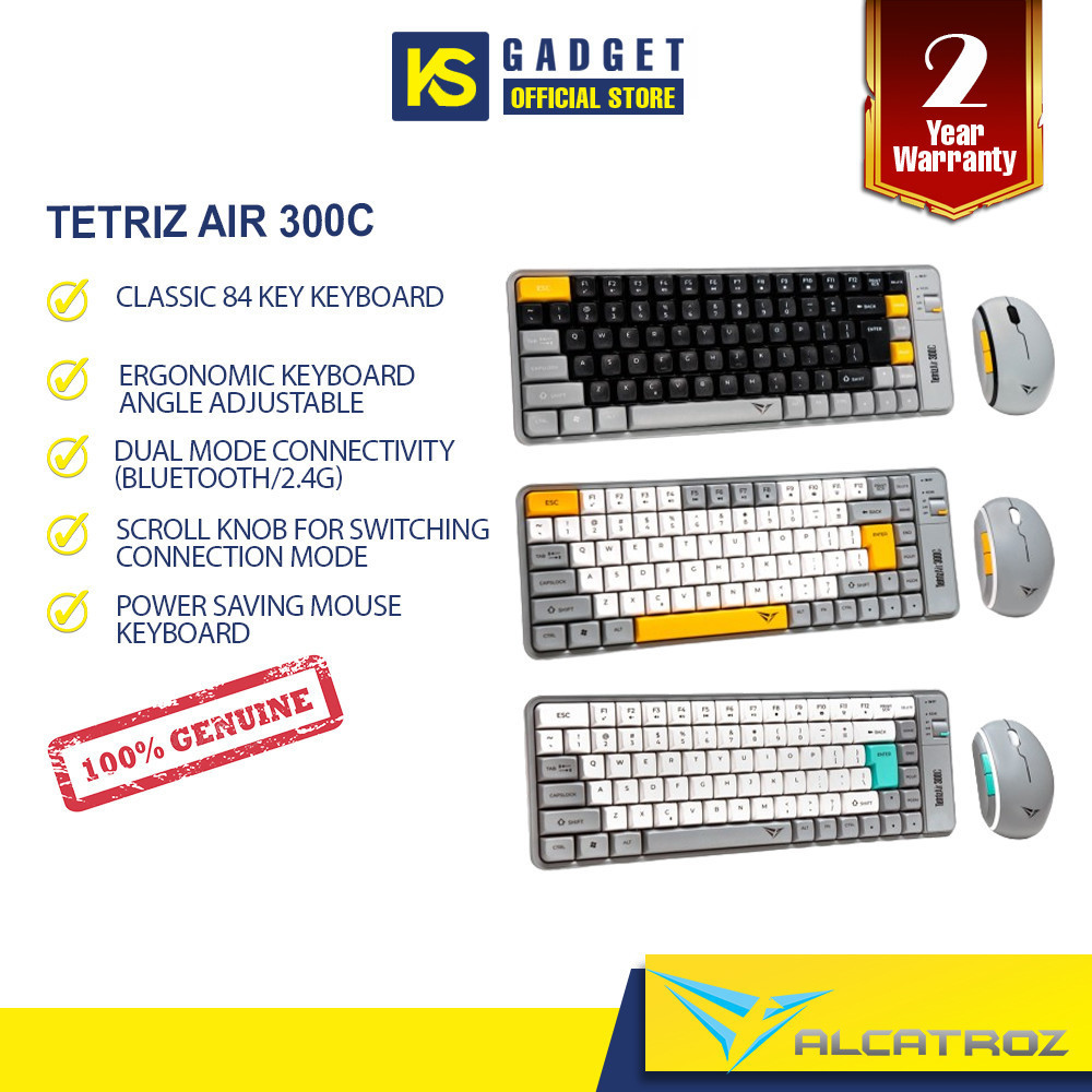 ALCATROZ TETRIZ AIR 300C BLUETOOTH 5.3 DUAL MODE WIRELESS KEYBOARD ...