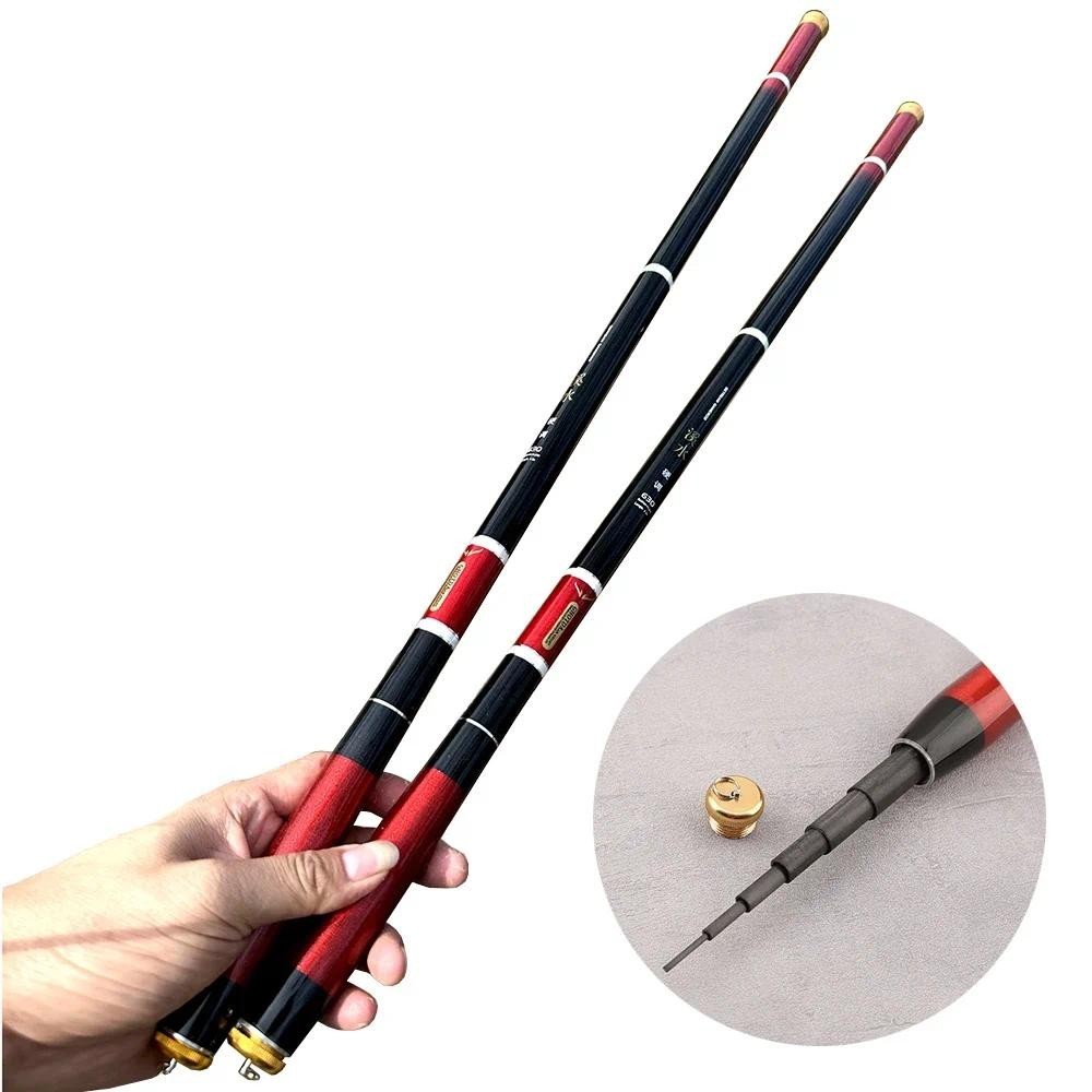 Super Hard Telescopic Fishing Rod Ultralight Carbon Fiber Red Handle ...