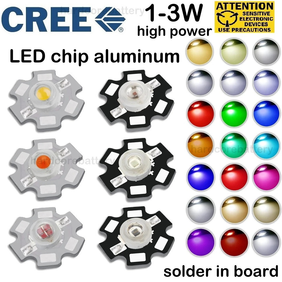 LED high power 3W CREE with base aluminium PCB light lamp bulb 3.0V 3 ...