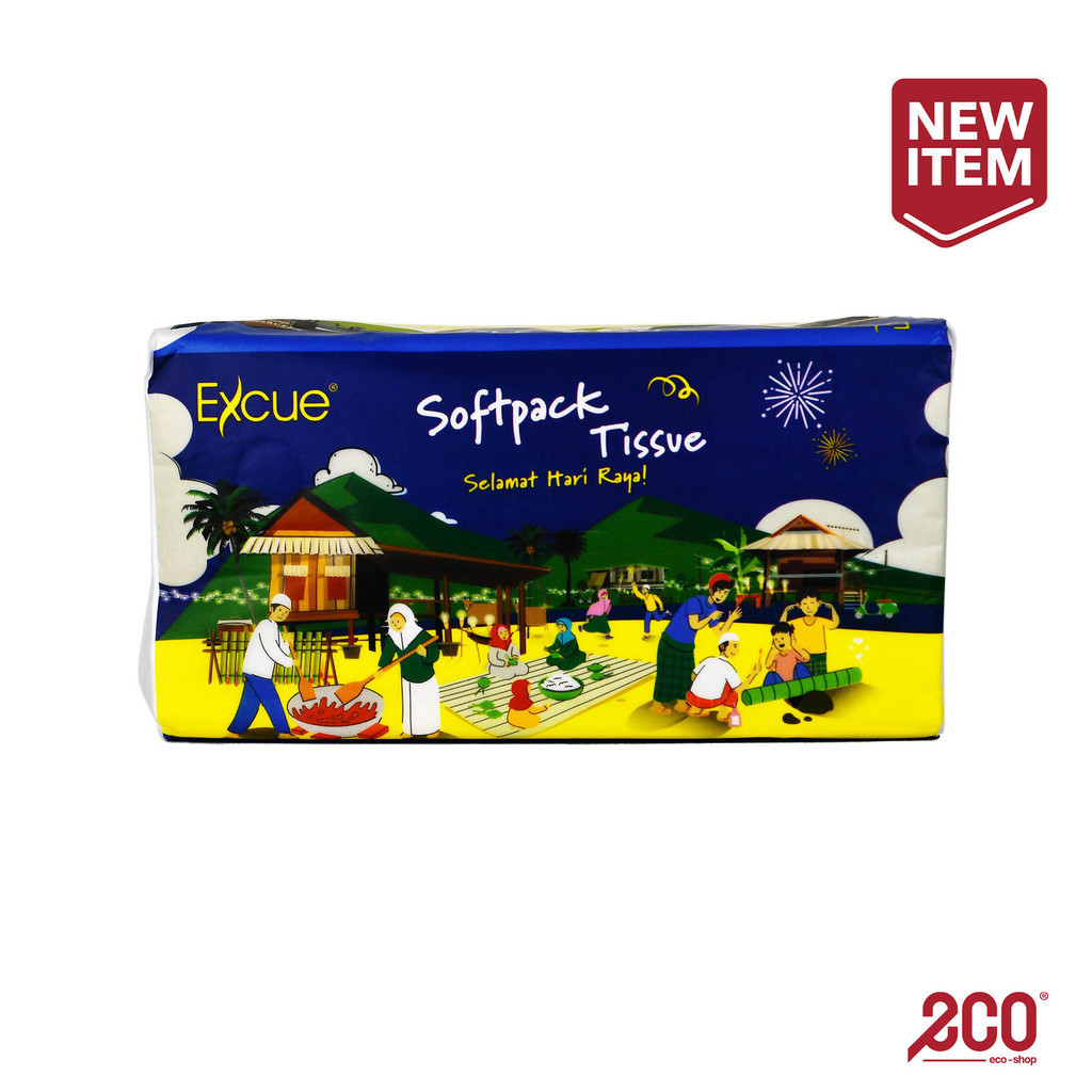 Excue Softpack 3PLY Tissue 130 Sheets (19cm X 18cm) - Hari Raya Edition ...