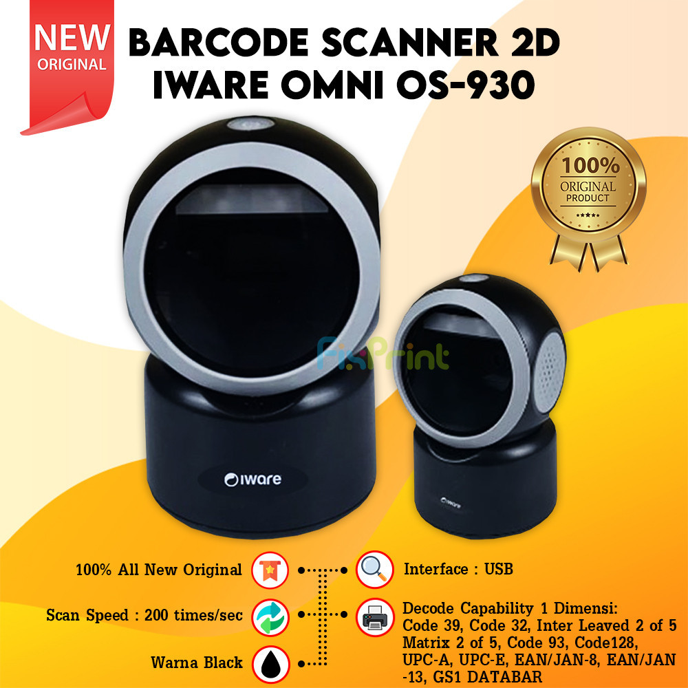 Iware Barcode Scanner OS930 OMNI IMAGER 2D QR CODE-E-Invoice USB OS 930 ...