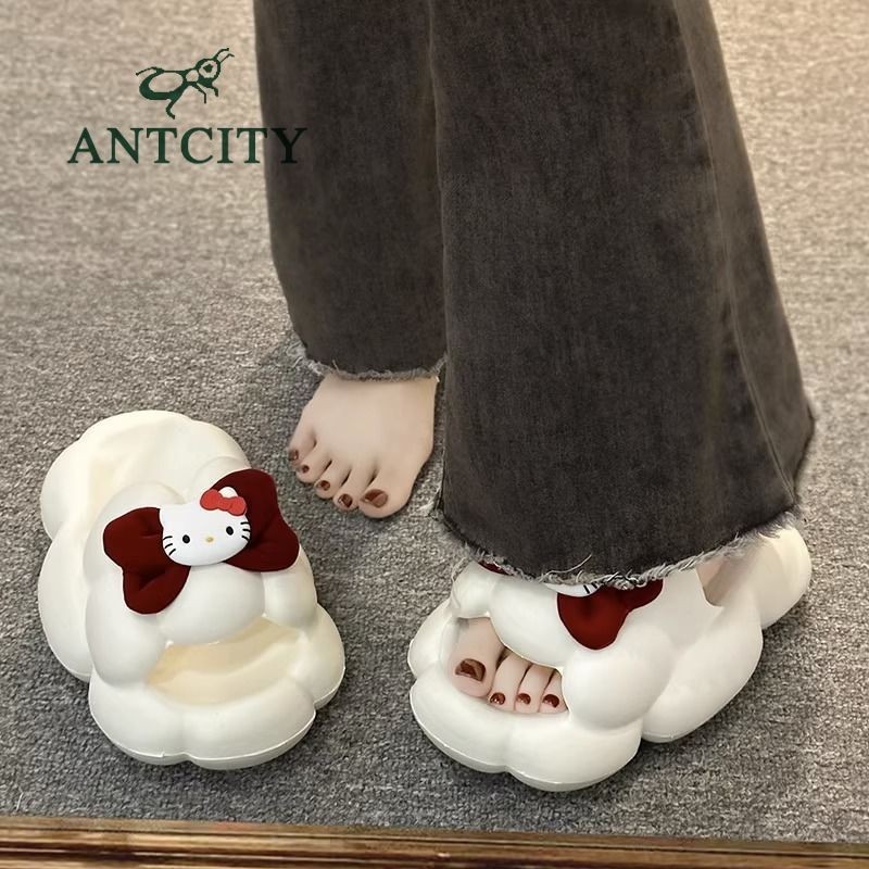 Sanrio Cartoon Cute Thick Bottom Hello Kitty Slippers Female Summer ...