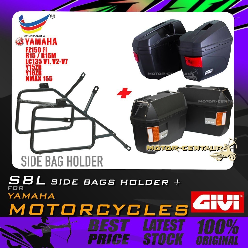 SET KOMBO KOTAK/BOX GIVI E22N,E23N SIDE CASES + SBL SIDEBAGS HOLDER ...