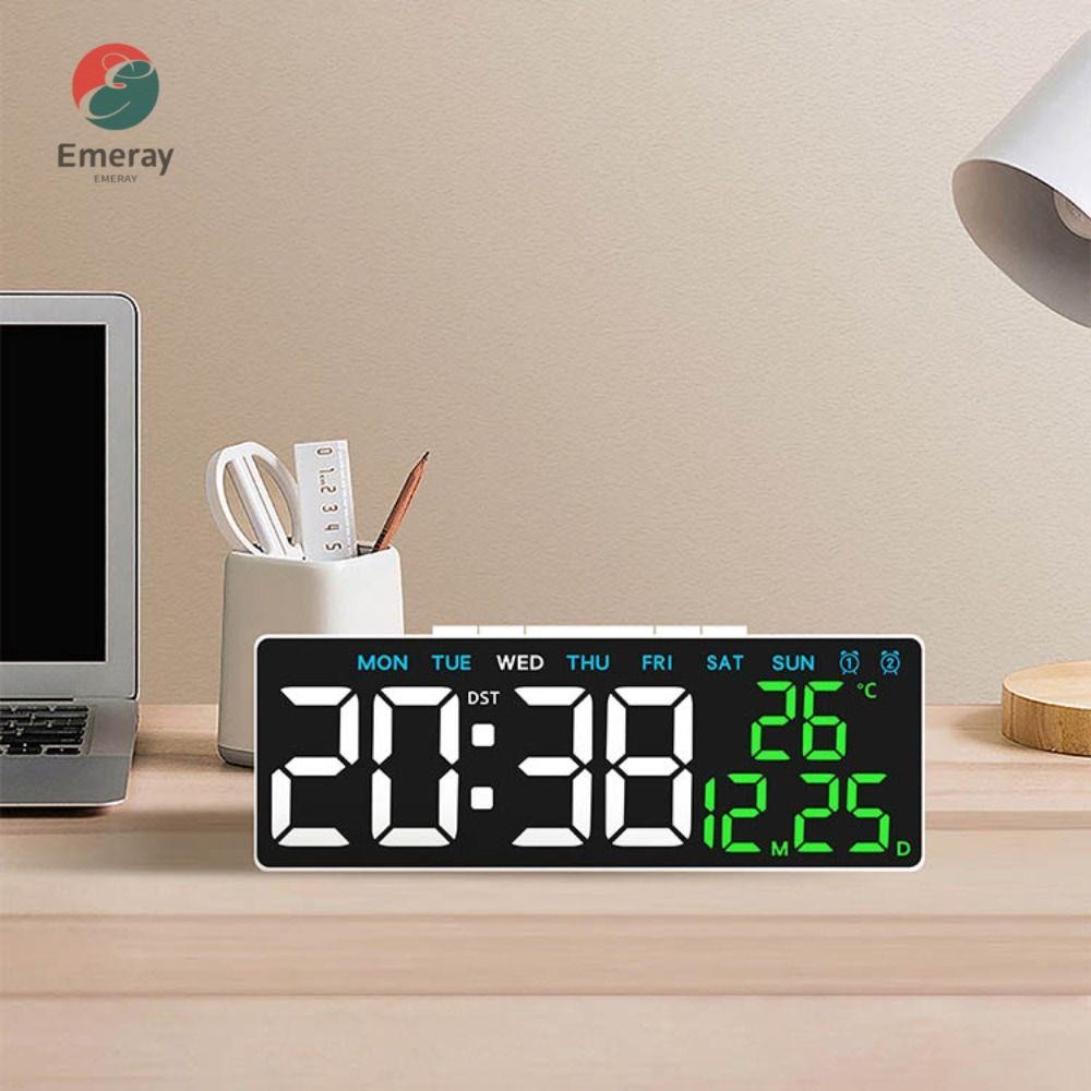 EMERAY Digital LED Clocks, Date Multi-functional Electronic Wall Clock ...
