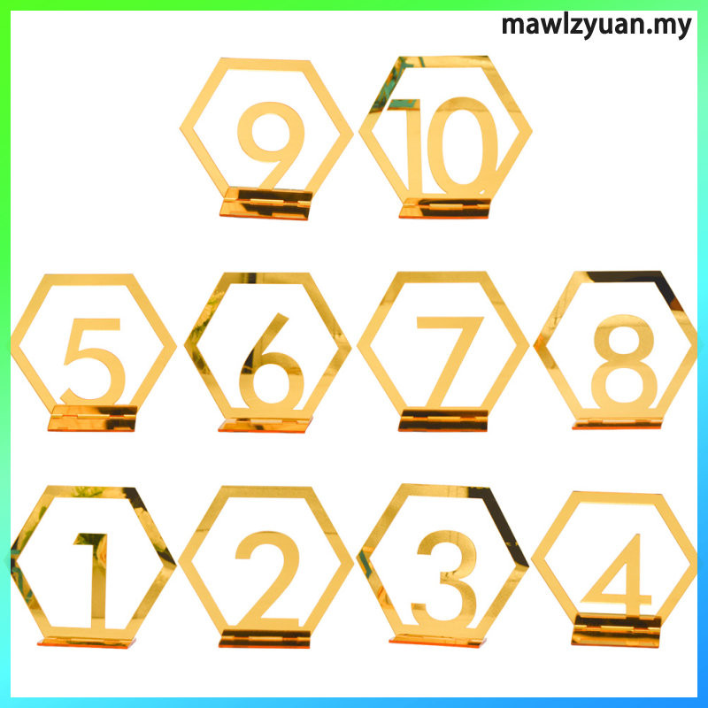 10 Pcs Table Number Plate Seating Place Party Ceremony Favors Wedding ...