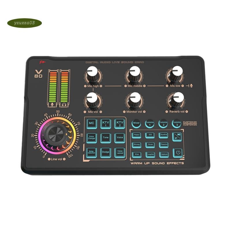 Professional Live Sound Card Mixer with DJ Effects Voice Changer, and ...