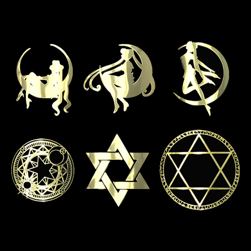 New Stickers Sailor Moon Moon Hare Metal Stickers Water Ice Moon Six-pointed Star Magic Array ...