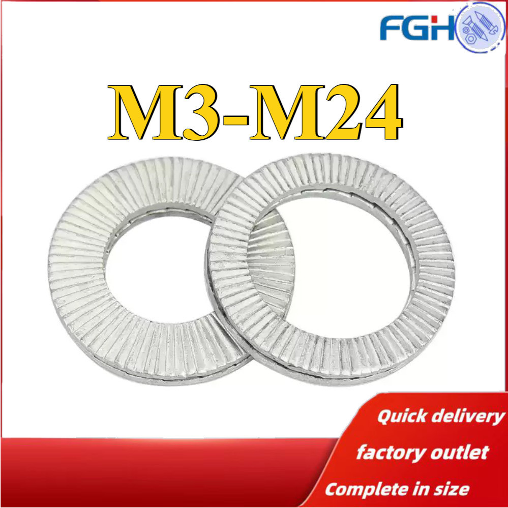 Extra Large 316 Stainless Steel Double Stack Self-Locking Washer M3-M24 ...