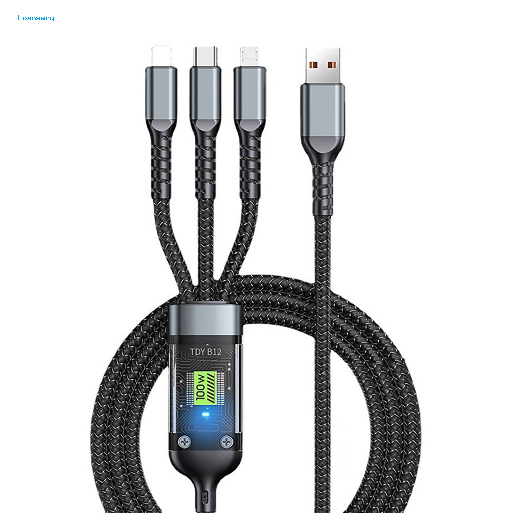 High Power Charging Cable Universal Mobile Phone Charger 3-in-1 Fast ...