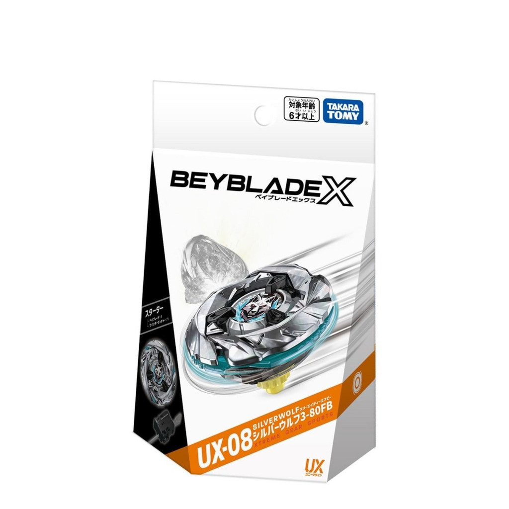 Takara Tomy Beyblade Beyblade UX-08 Silver Warrior Wolf Snow Wolf 3 ...
