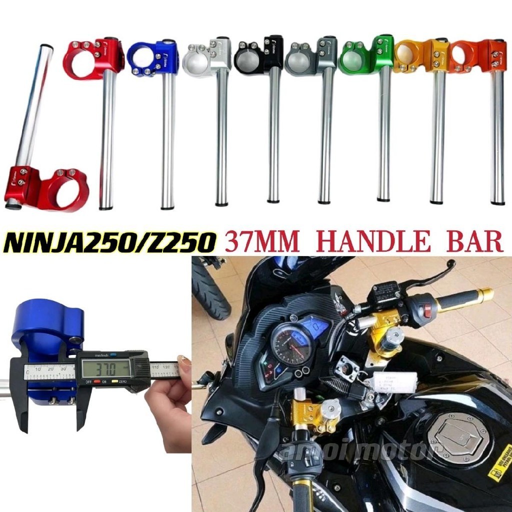 37MM CLIP ON HANDLE BAR CNC NINJA250 NINJA300 Z250 Z400 ZX250 Z250SL ...
