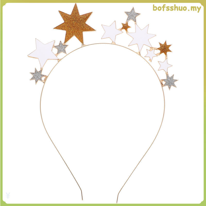 bofsshuo Crown for Girls Star Headbands Party Glitter XINGX Hair Ties ...