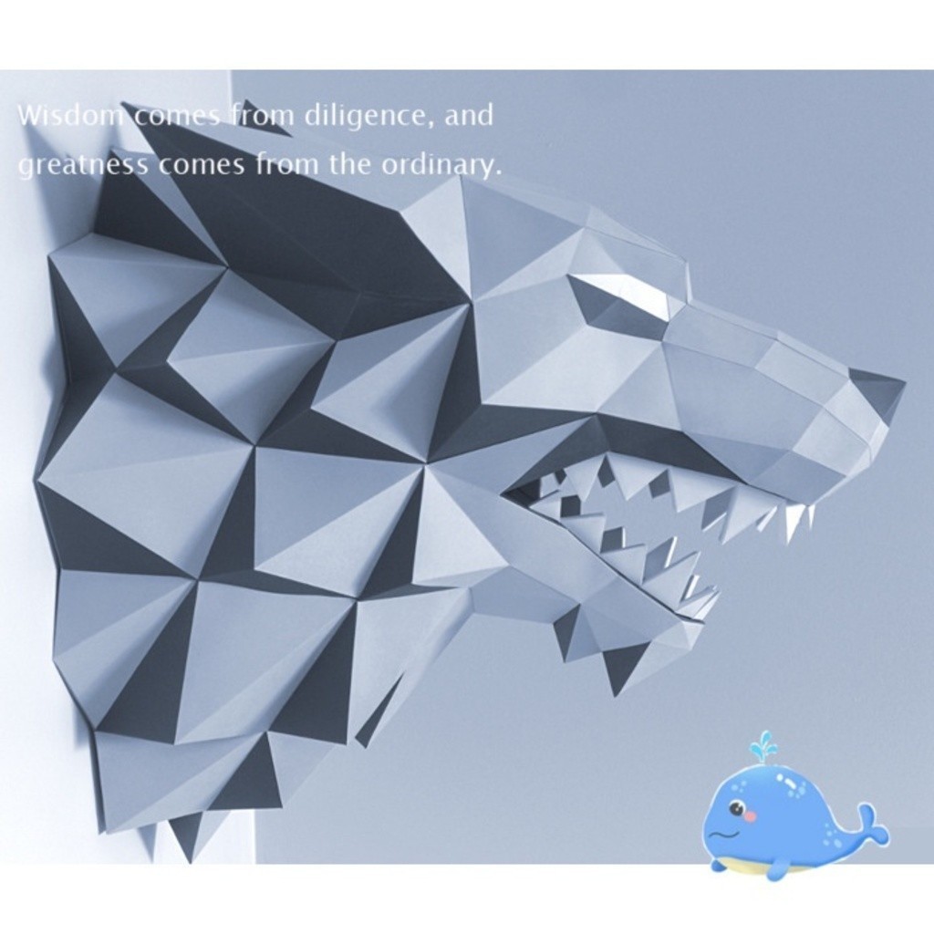 MOMO Wall-Mounted Game Of Rights Stark Ice Wolf 3d Paper Model DIY ...