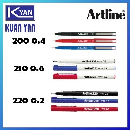 Artline Writing, Sign Pen / Drawing Pen/ Writing Pen - 200, 210, 220 ...