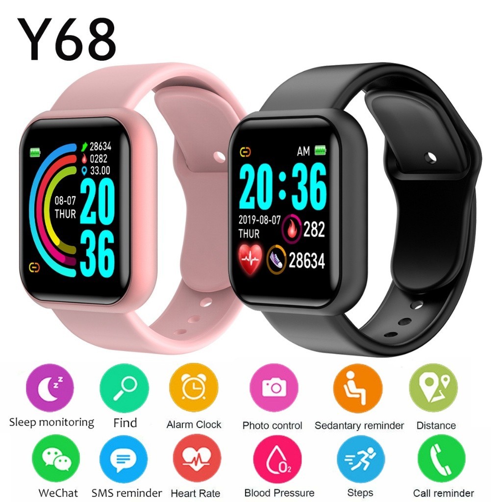 New Smart Watch Bluetooth IP67 Waterproof Y68 Fitness Tracker Jam ...