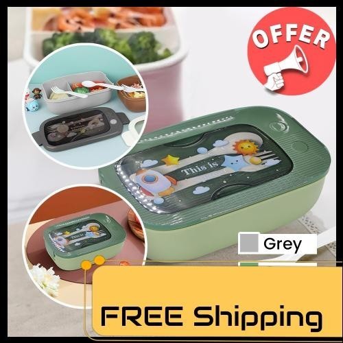 [Local Seller] Plastic Lunch Box With Spoon Fork Lunchbox Bento Food ...